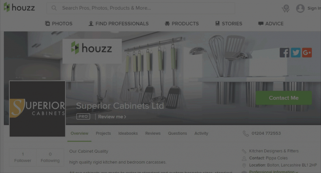 Houzz Designer Website - Superior Cabinets